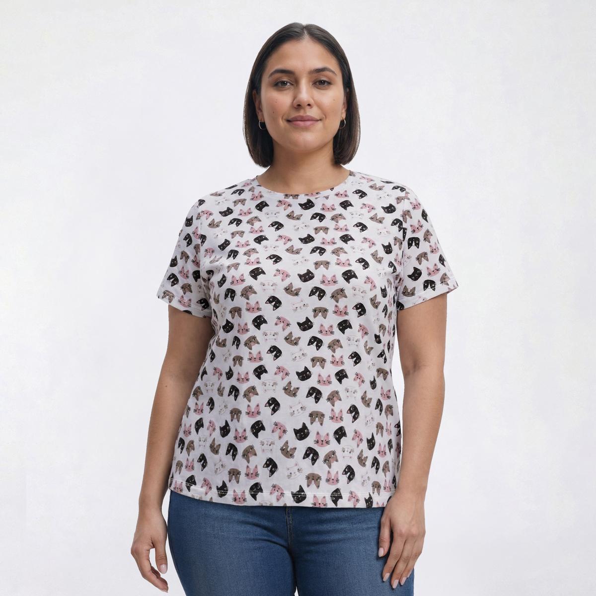 Click here for Plus Size Hasting & Smith Short Sleeve Cat Crew Ne... prices